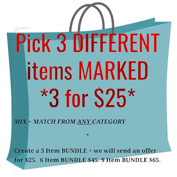*3 ITEMS for $25* | Jeans | Pick 3 Different Items Marked 3 For 25 ...